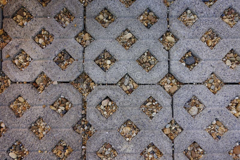 Concrete Paving Blocks for Walkways There are Small Pebbles in a Hole ...