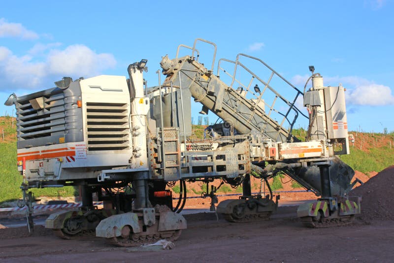 Concrete Paving machine stock image. Image of heavy - 172267993