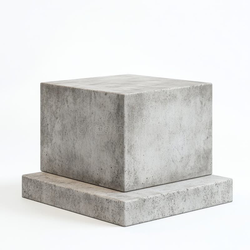 Concrete Pedestal on a White Background. 3D Rendering Stock ...