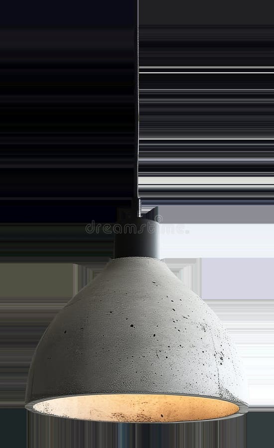 Concrete Pendant Light with Black Cord, Industrial Design Concept Stock ...