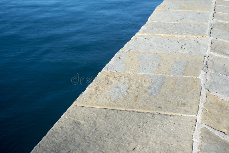 Concrete pier edge stock photo. Image of tile, background - 105257628
