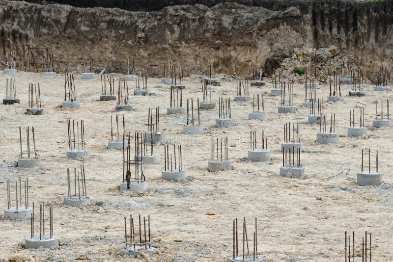 Monolithic Foundation with Metal Reinforcement Stock Image - Image of ...
