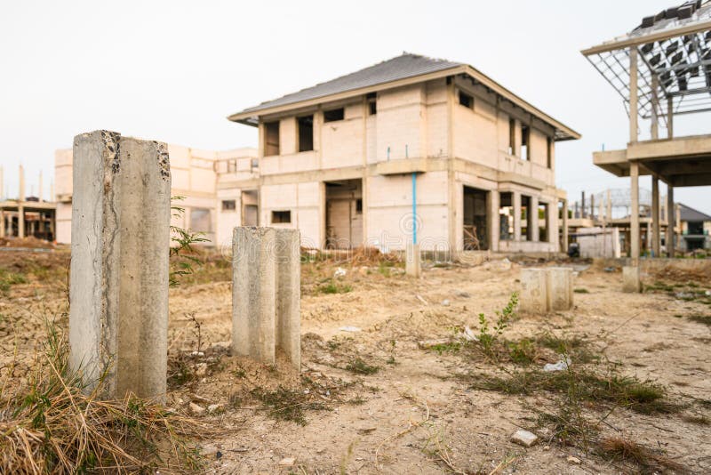 Concrete Pile Foundation for the Construction of Build a Home Stock ...