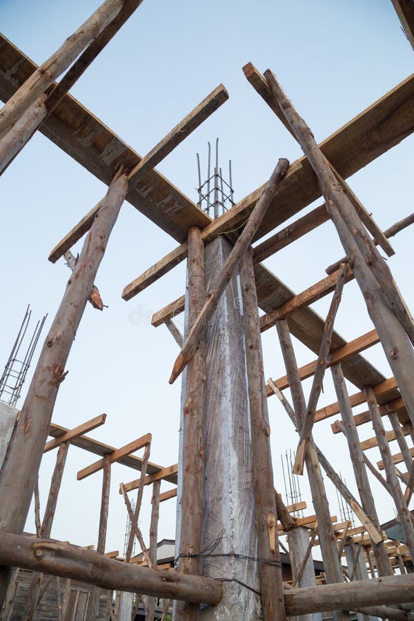 Concrete Pillar Construction Stock Image - Image of infrastructure ...