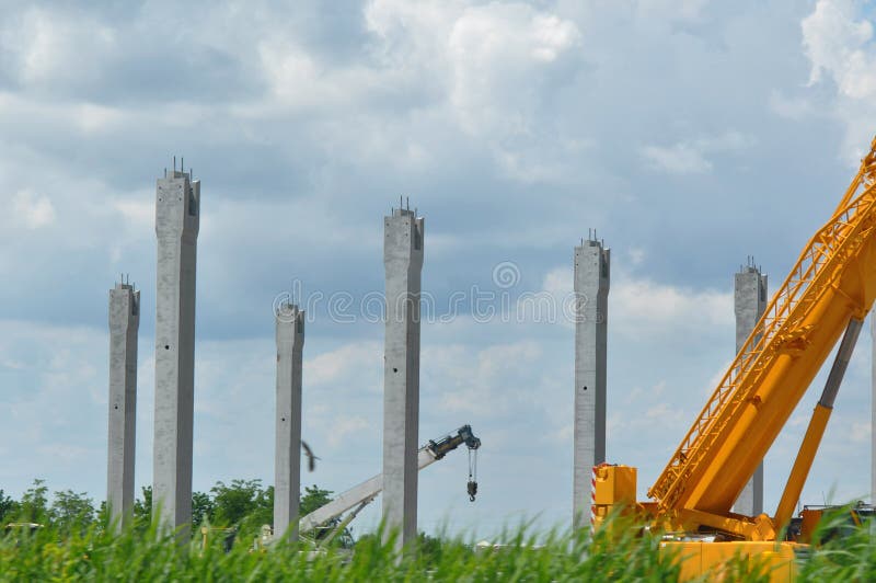 Concrete Pillar from Construction Site Stock Image - Image of column ...