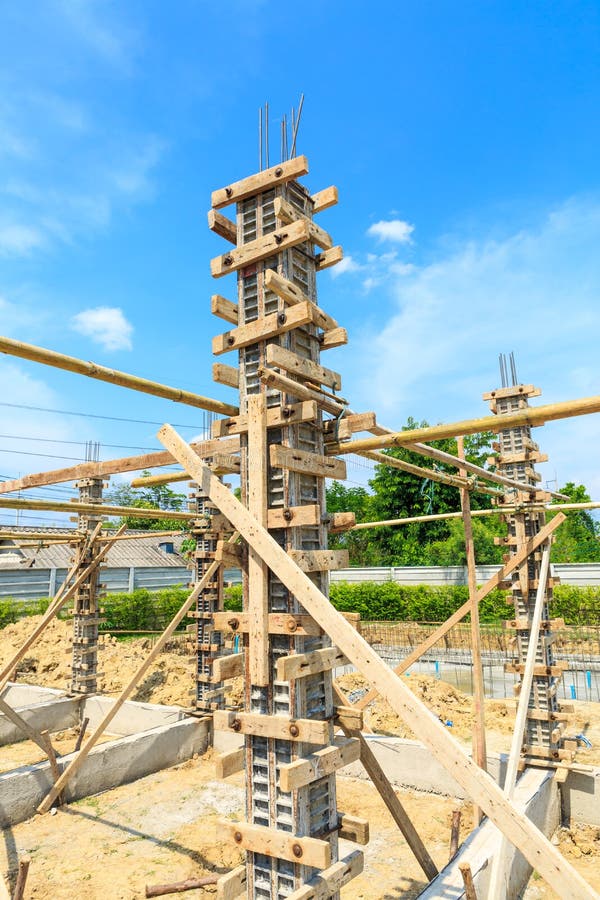 Concrete Pillar Mold for House Construction Stock Image - Image of ...