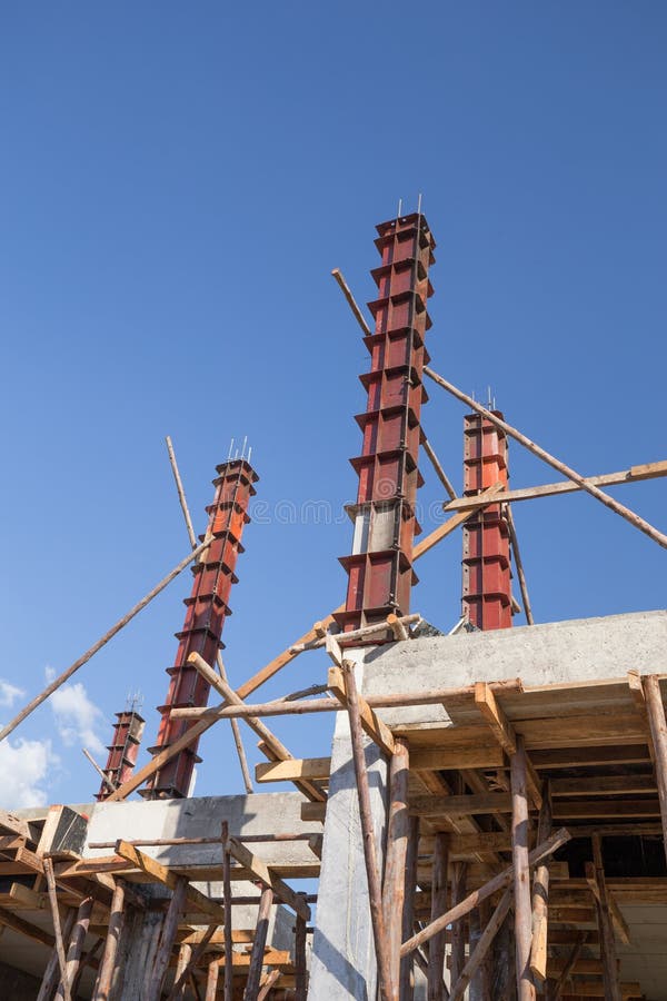 Concrete Pillar Mold for House Construction Stock Image - Image of ...