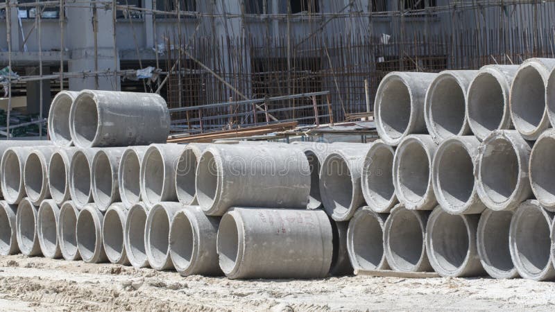 Concrete pipe stock image. Image of plumbing, build, drain - 60830657