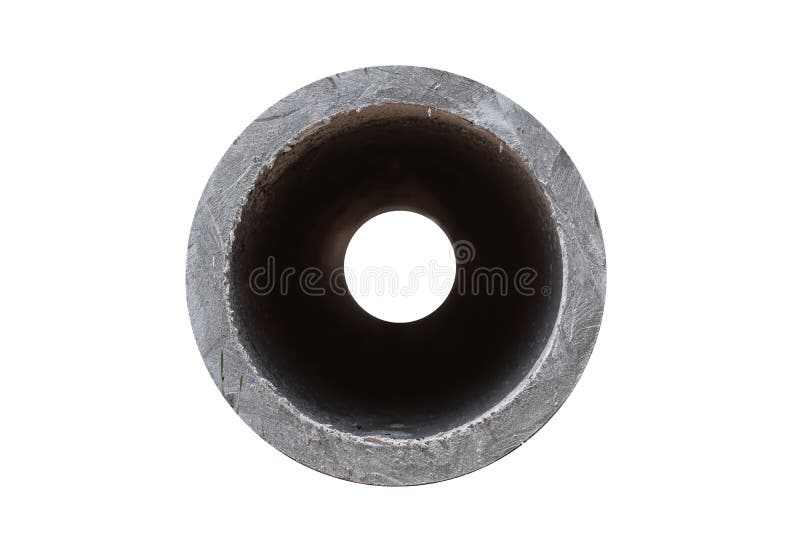 Concrete Pipe Isolated on White Background. Side View, Cross-section of ...
