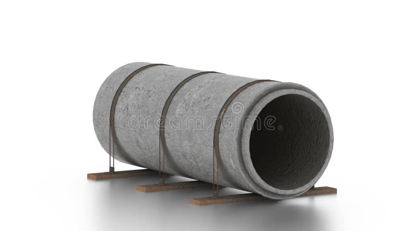 Concrete Pipe on White Background Stock Photo - Image of work, modern ...