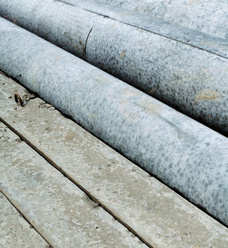 Concrete Pipes and Concrete Blocks Stock Image - Image of material ...
