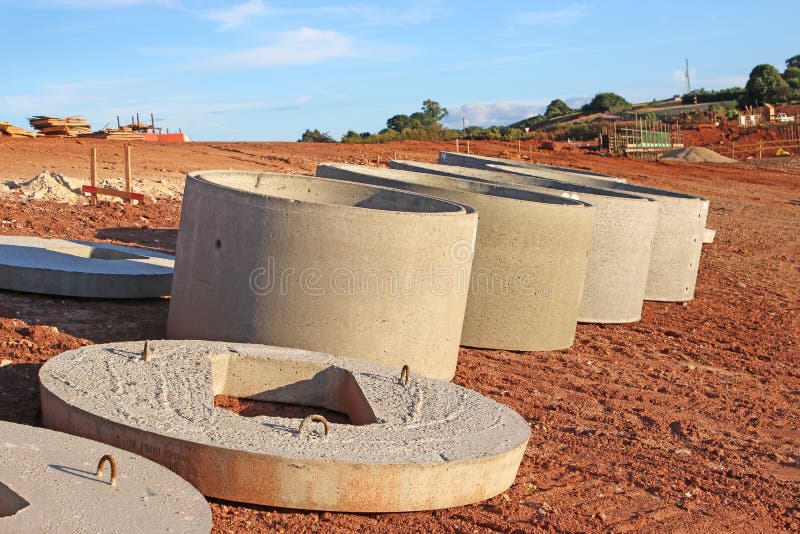 Concrete drainage channels stock image. Image of material - 41149827