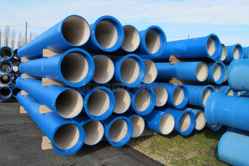 Concrete Pipes for Transporting Water and Sewerage Stock Image - Image ...