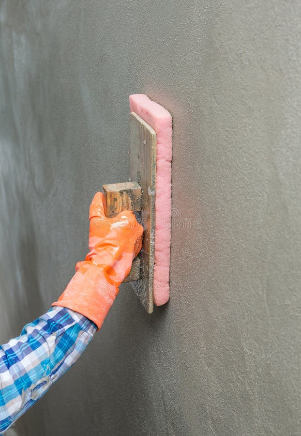 Concrete plaster cleaning stock image. Image of hand - 32784519