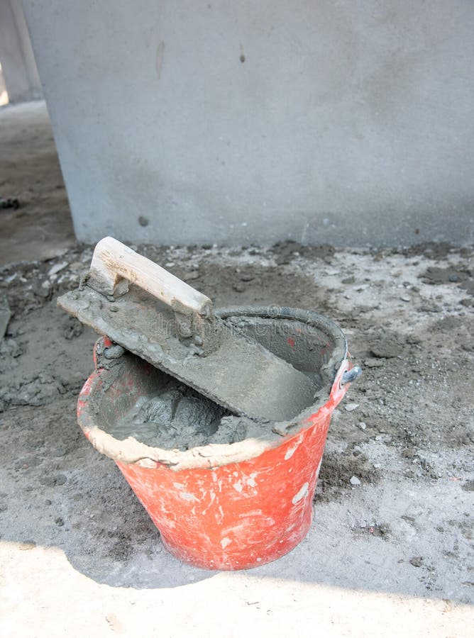 Concrete and Plaster Mix Tray Stock Image - Image of work, industry ...