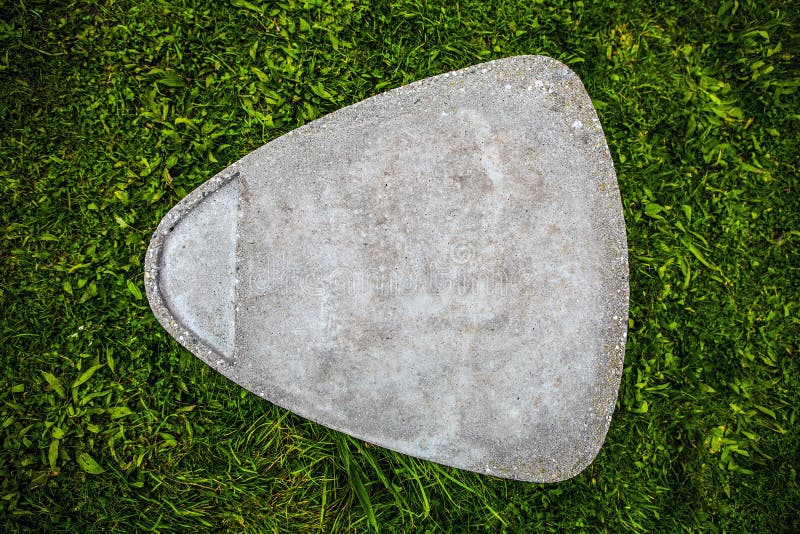 Concrete Plate on Green Grass Stock Photo - Image of details, outdoor ...