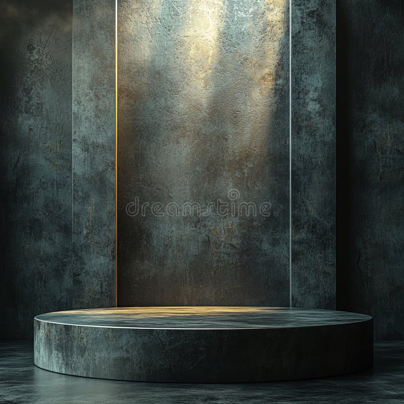 Concrete Platform with Soft Diffused Lighting in a Neutral Setting Stock Illustration ...