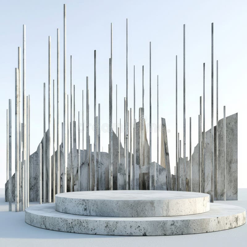 A Concrete Platform Stands on Top of Concrete Columns and is Surrounded ...