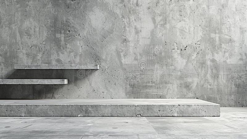 Concrete Platform and Wall Background Stock Illustration - Illustration ...