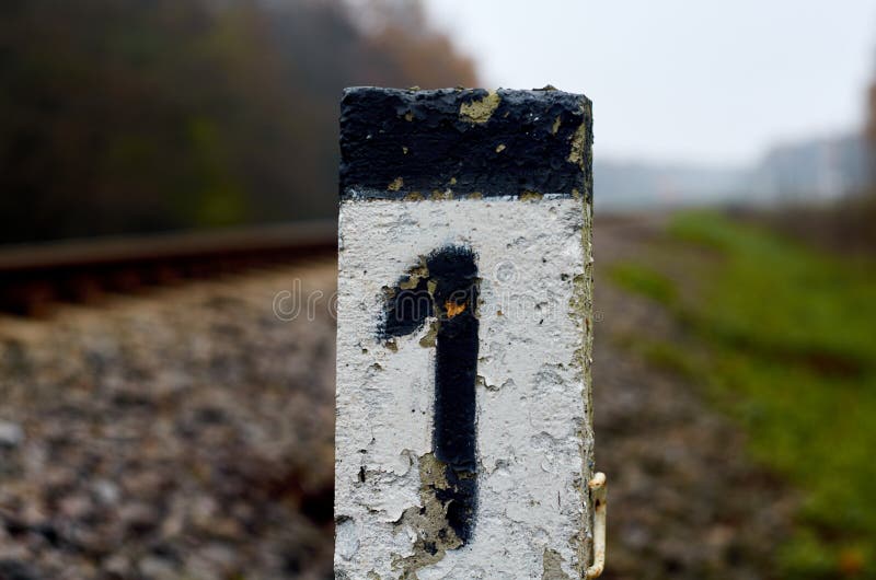 Concrete Post with a Number Stock Image - Image of multiple ...