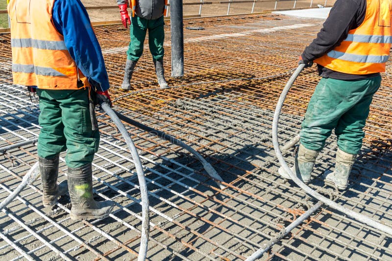 Concrete Pouring on the Construction Site Stock Image - Image of ...