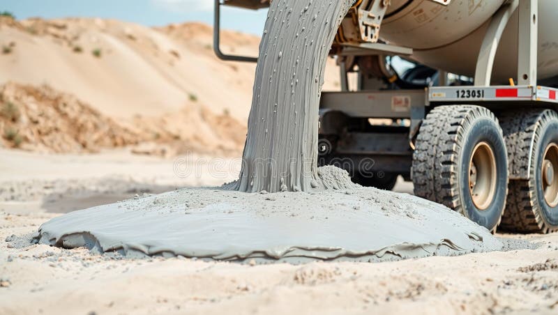 Concrete Pouring Operation on a Busy Construction Site a Powerful ...