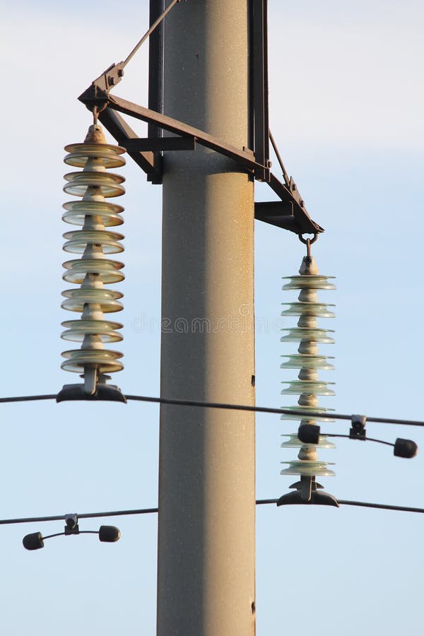 Power Line Pole on Sky Background Stock Photo - Image of architecture ...