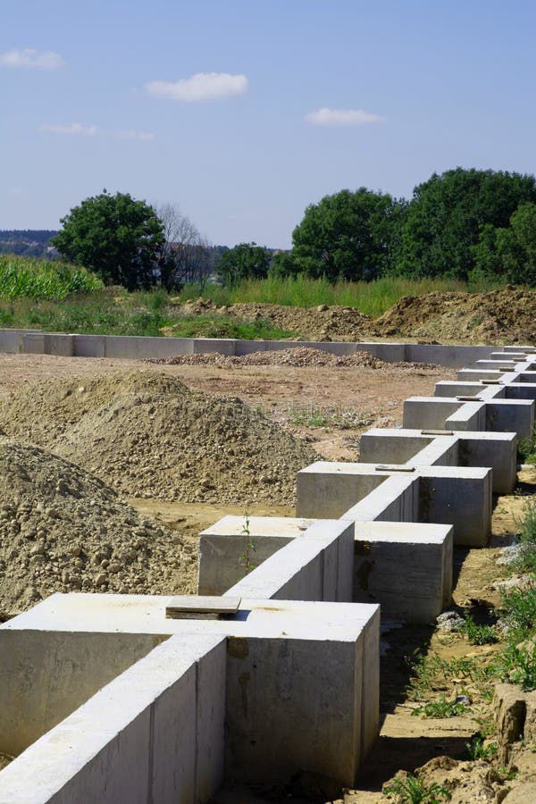Concrete Prefabricated Building Modules on a Construction Site Stock ...