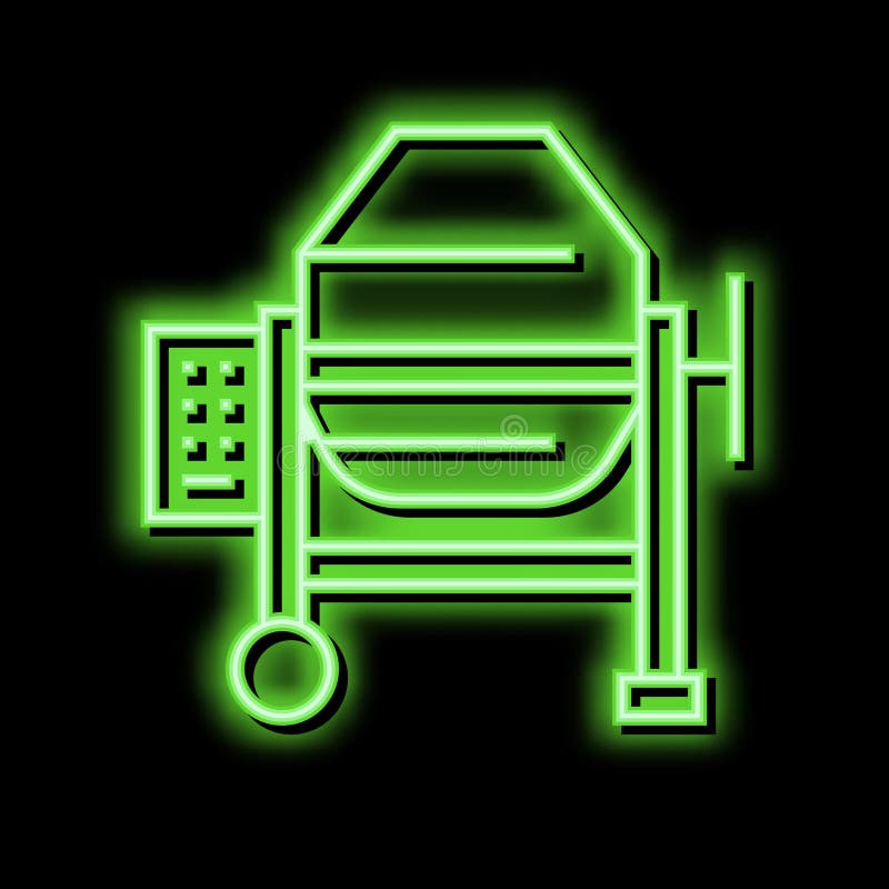 Concrete Production Mixer Neon Glow Icon Illustration Stock Vector ...