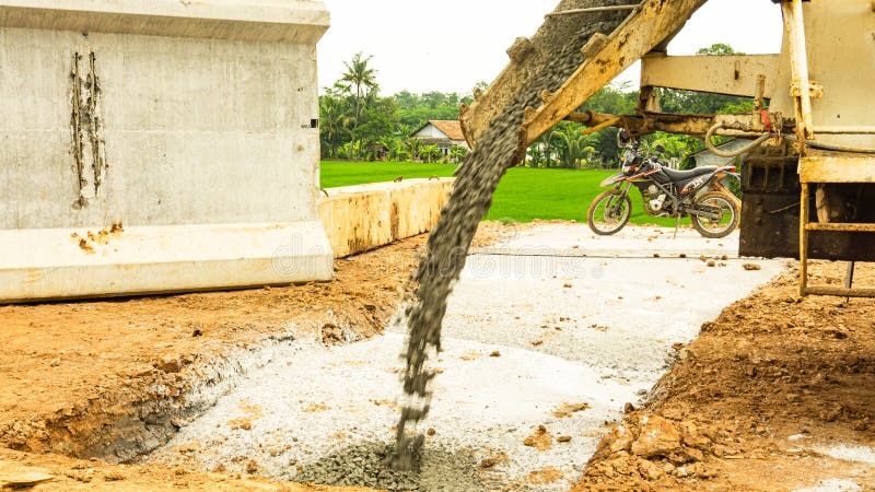 The Concrete Progress for the Foundation of a Structure. Stock Image ...