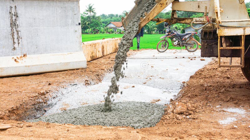 The Concrete Progress for the Foundation of a Structure. Stock Photo ...