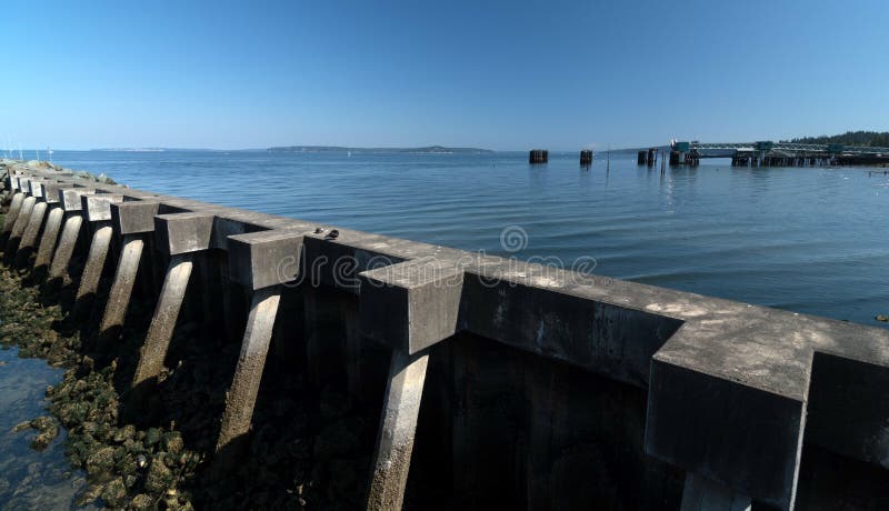 Concrete Protective Barrier Near Edmonds Ferry Dock Stock Photo - Image ...