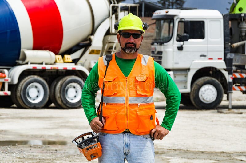 Concrete Pump Operator with Remote Control for Boom Pump Truck at ...