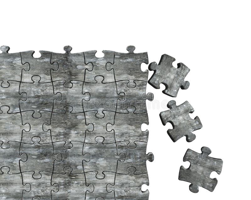 Concrete Puzzles Wall with Some Pieces Falling Stock Photo - Image of ...