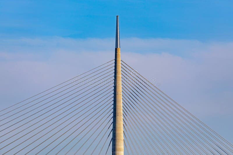 Pylon Bridge stock photo. Image of needle, wires, europe - 211485916