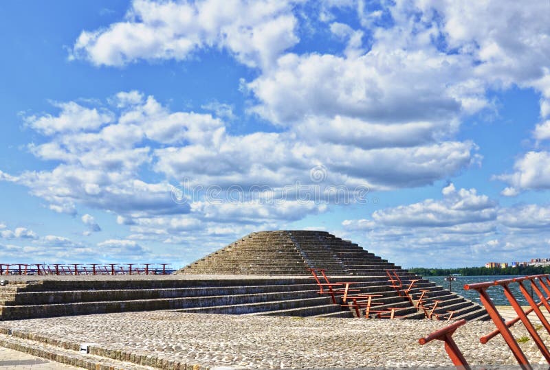 Concrete Pyramid in the City Stock Photo - Image of pedestal, pyramidin ...