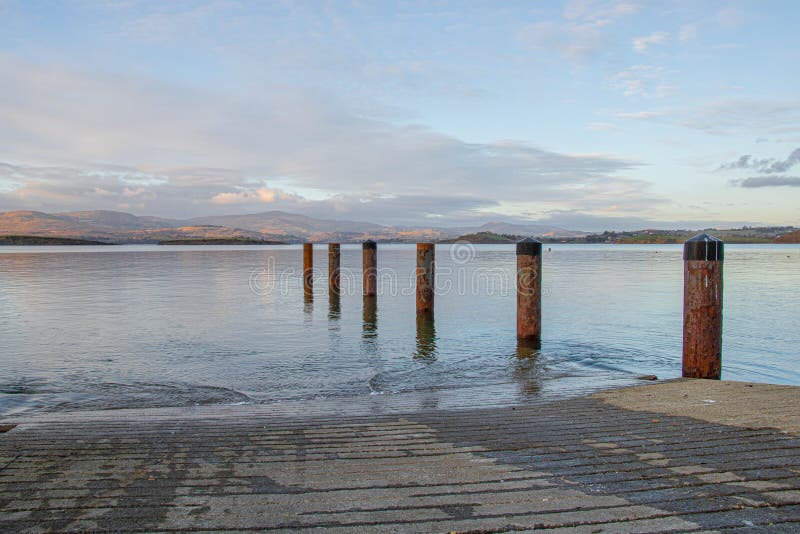 Concrete Ramp into the Water Near the Pier Stock Photo - Image of yacht ...