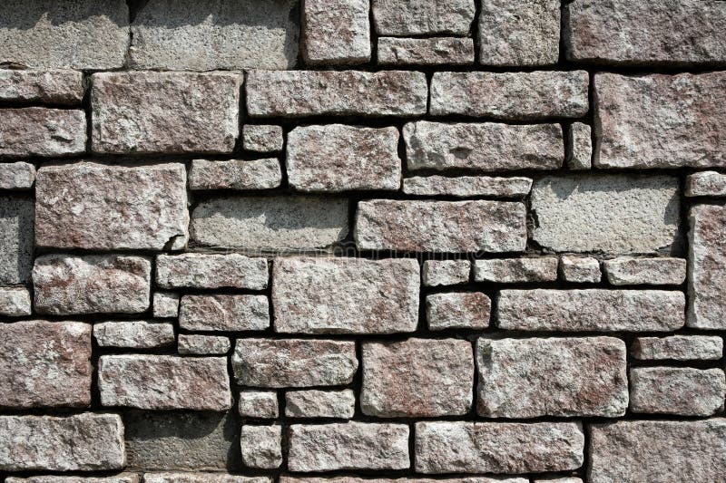Concrete Rectangular Brick Wall Surface Stock Image - Image of uneven ...