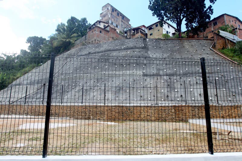 Concrete retaining slope editorial image. Image of hill - 275241820