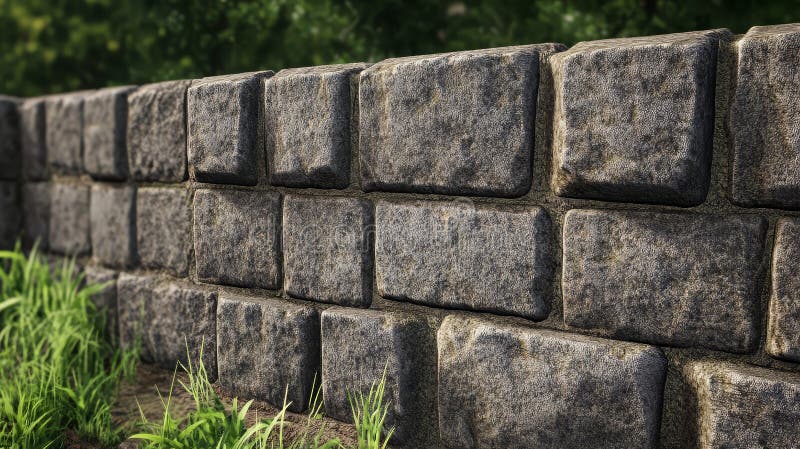 Concrete Retaining Wall Blocks Stock Image - Image of retaining ...
