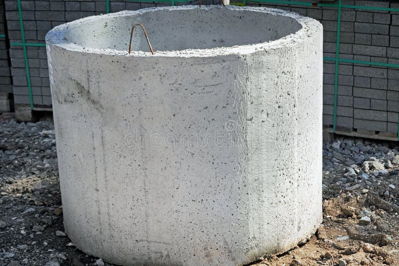 Concrete ring close-up stock image. Image of drainage - 109335627