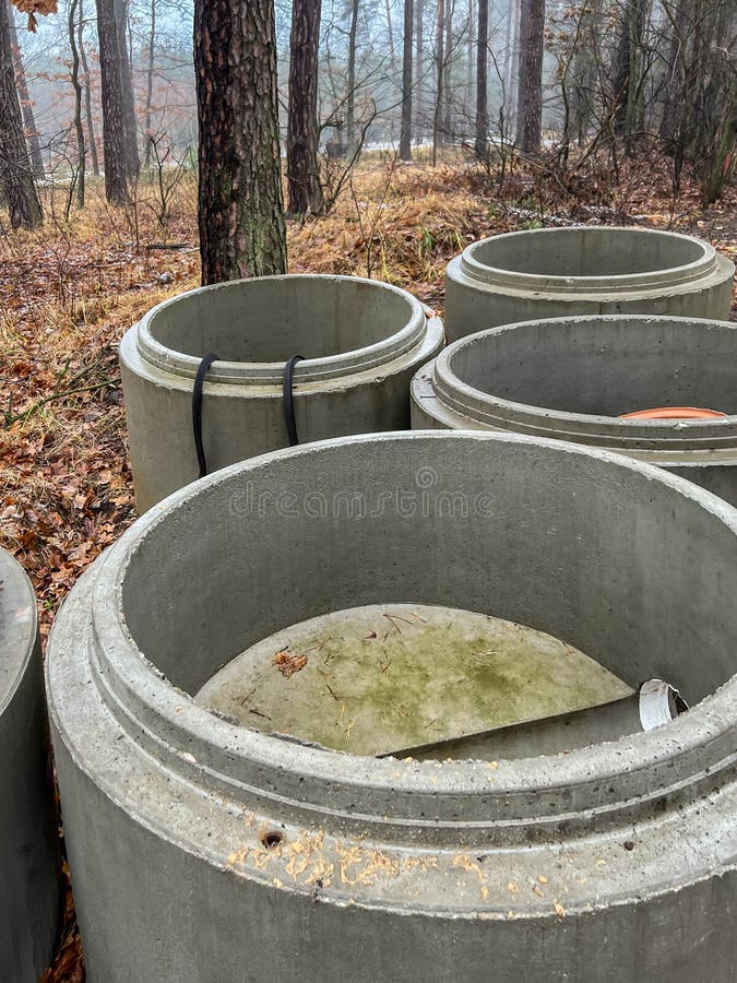 Concrete Rings, Elements Prepared for the Construction of Manholes ...