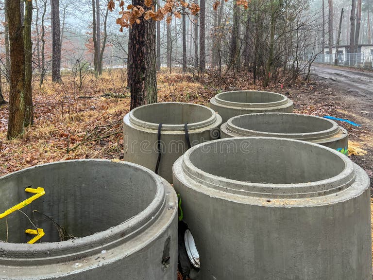 Concrete Rings, Elements Prepared for the Construction of Manholes ...