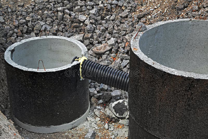 Concrete Rings for a Storm Water Drain System Stock Image - Image of ...