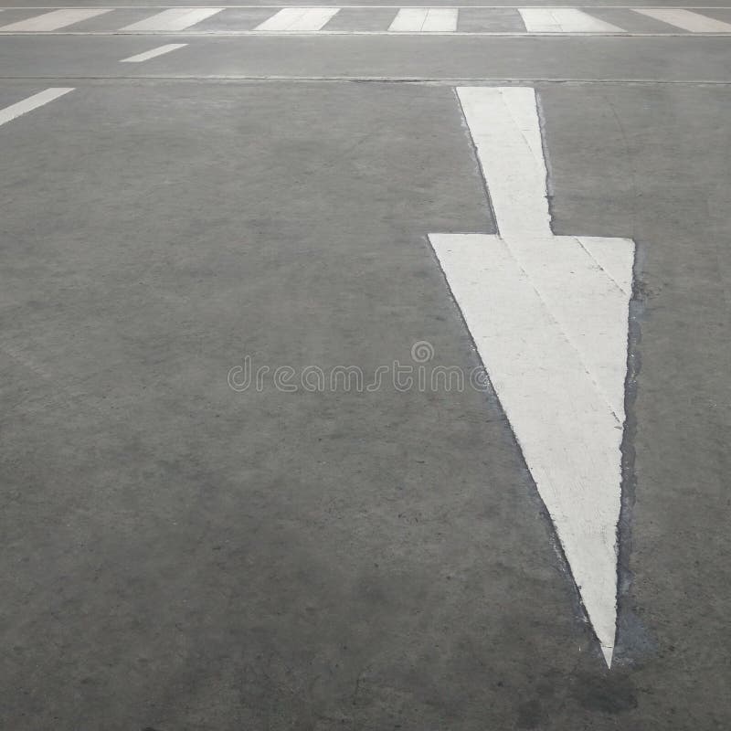Concrete Road and Arrow Sign on Surface Stock Photo - Image of grainy ...