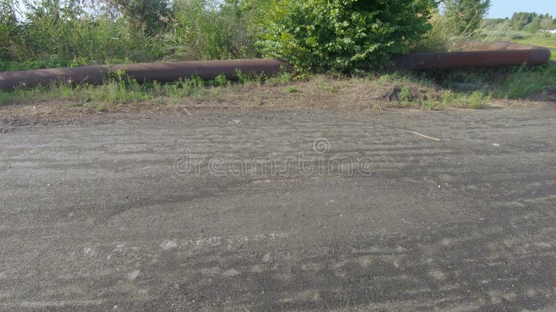 Concrete road with ash stock footage. Video of construction - 157855984