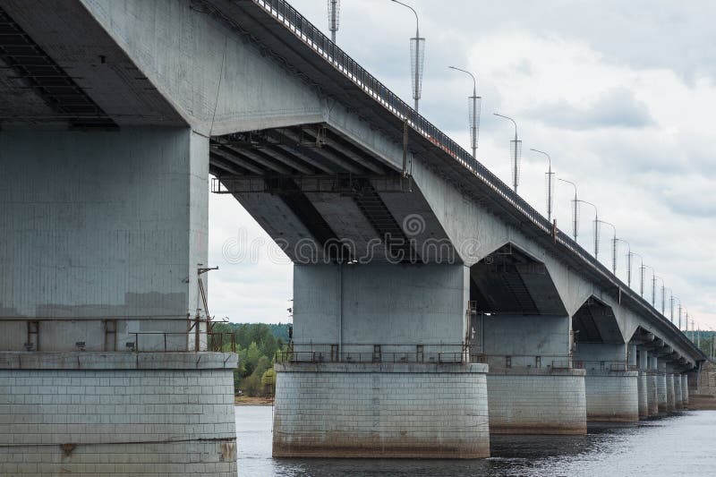 Concrete Road Bridge Over the River Stock Photo - Image of landscape ...