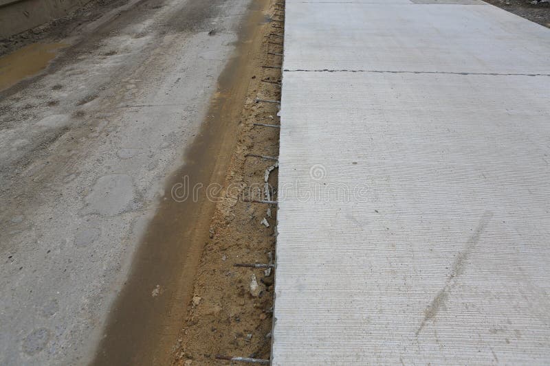 The Concrete Road in Progress. Street Under Construction Stock Image ...