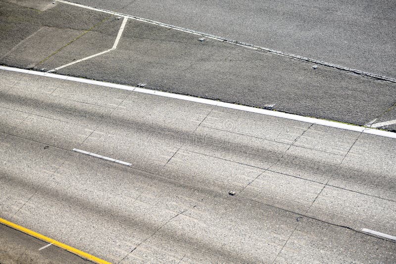 Concrete Roadbed with Distribution Road Markings Stock Image - Image of ...