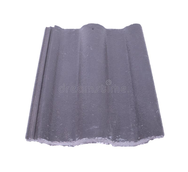 Concrete Roof Tile (gray Color) on White Stock Photo - Image of single ...
